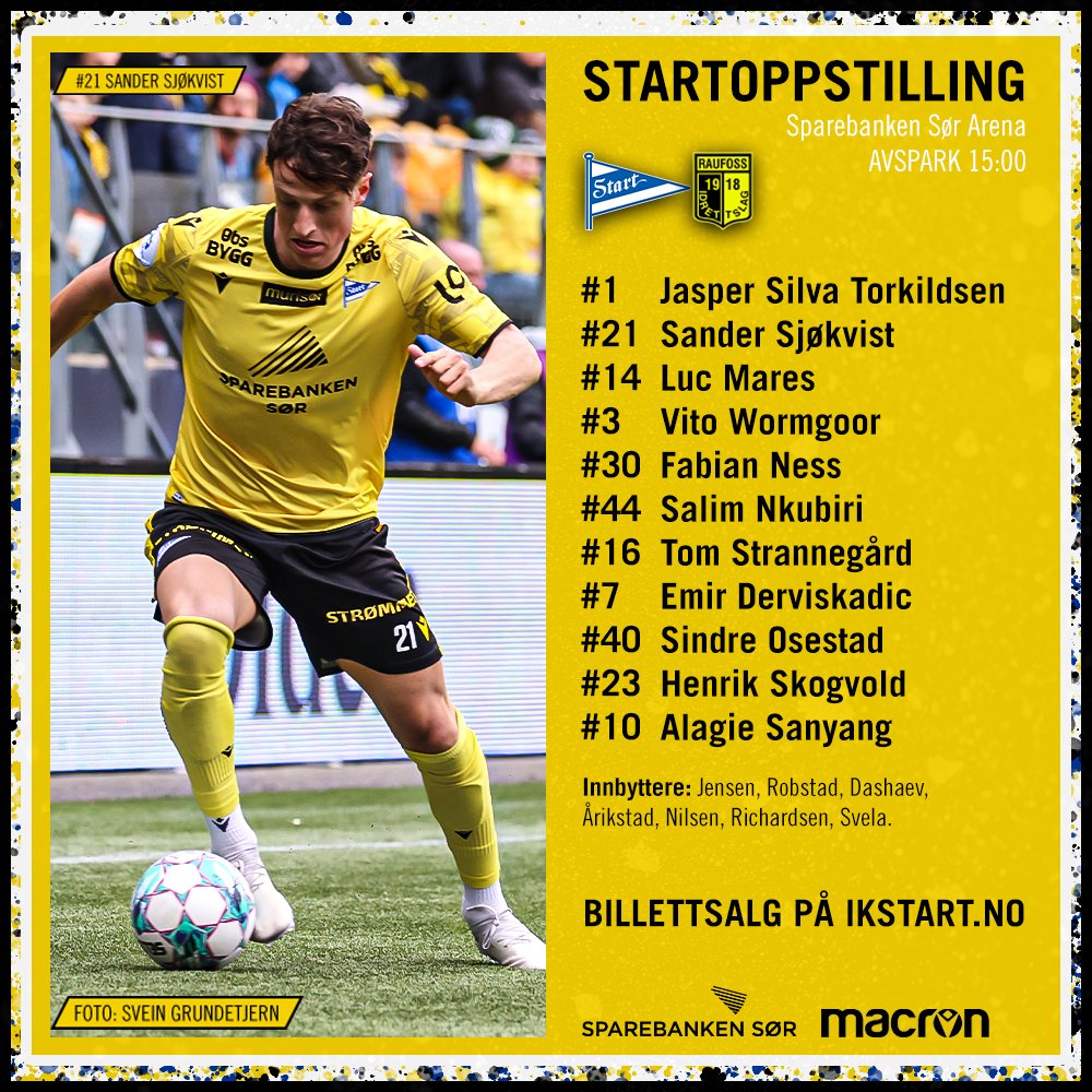 To endringer på laget - Disse starter mot Raufoss / Start